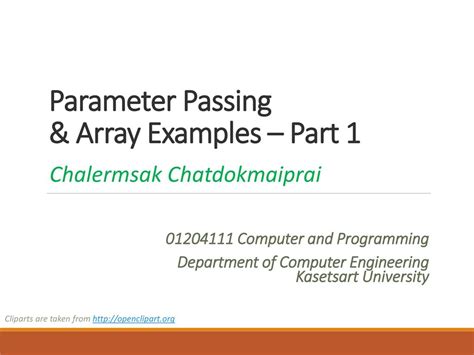 Parameter Passing And Array Examples Part 1 Ppt Download