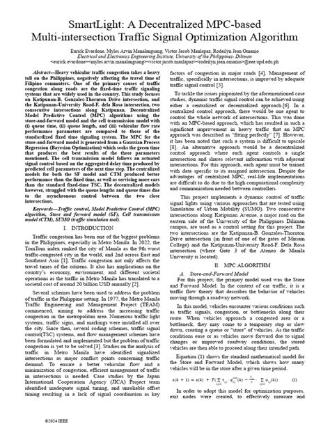 Smartlight A Decentralized Mpc Based Multi Intersection Traffic Signal