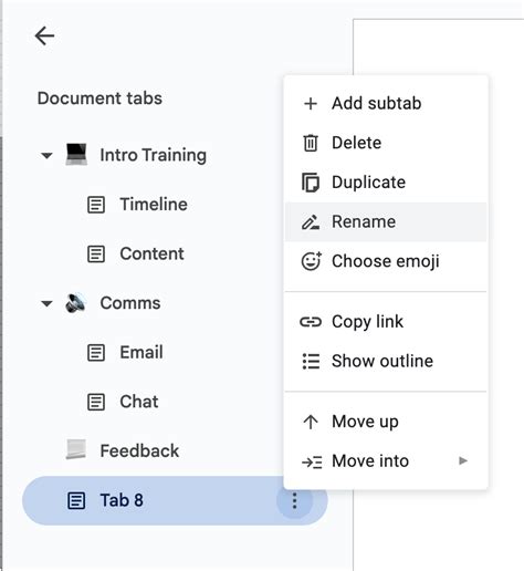 How To Use Document Tabs In Google Docs