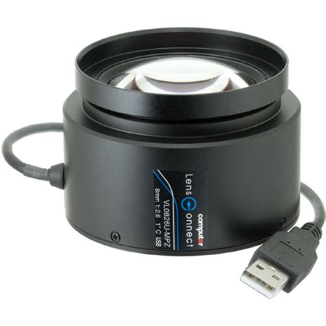 Computar C Mount LensConnect 8mm Fixed Focal Lens VL0826U MPZ