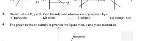 Given That Xt 2 Y3 T Then The Relation Between X And Y Is Given By