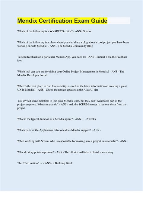 mendix certification exam guide 80 questions with 100 correct