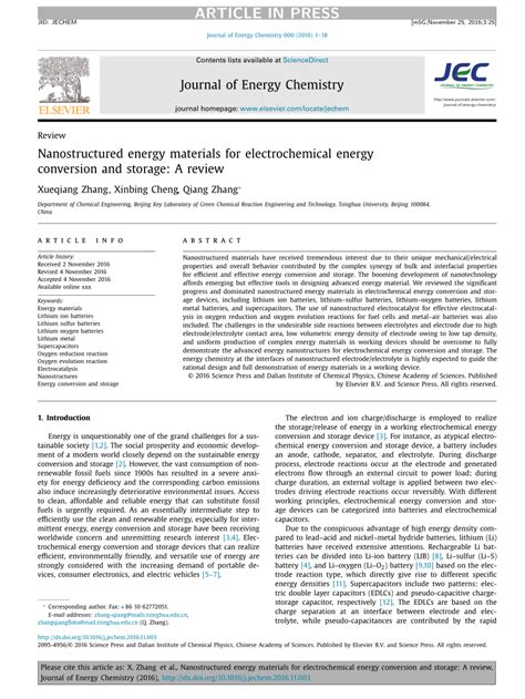 Pdf Nanostructured Energy Materials For Electrochemical Energy