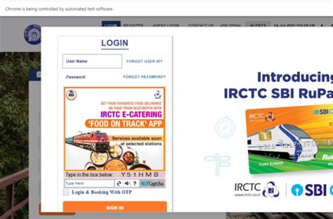 IRCTC Website Automation Using Selenium Webdriver And Python As