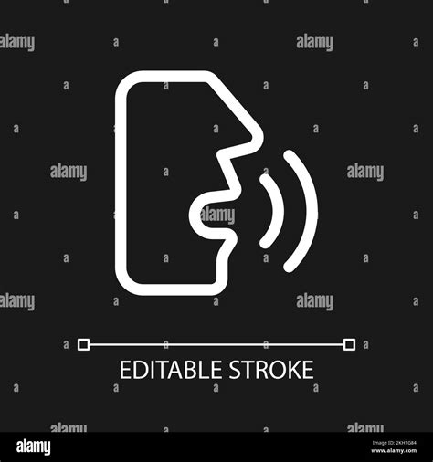 Speech Recognition Pixel Perfect White Linear Ui Icon For Dark Theme Stock Vector Image And Art