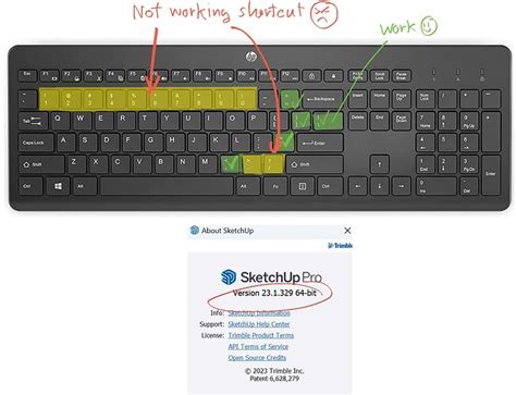 SketchUp V Many Keyboard Shortcuts Not Functioning SketchUp