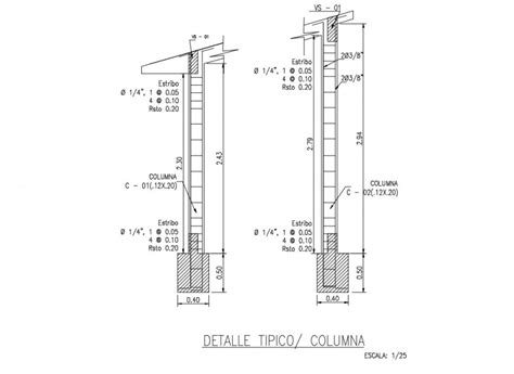 Column Section Detail 2d View Cad Construction Block Layout File In Dwg