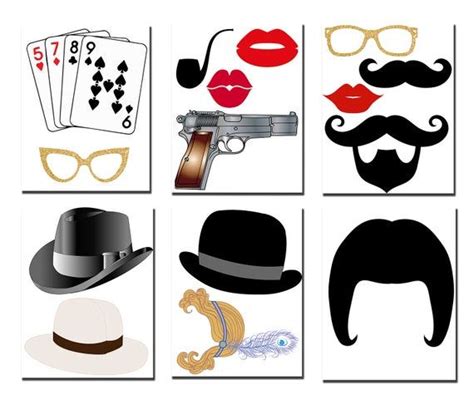 Prohibition Photo Booth Props Great Gatsby Props 20s Party Photobooth