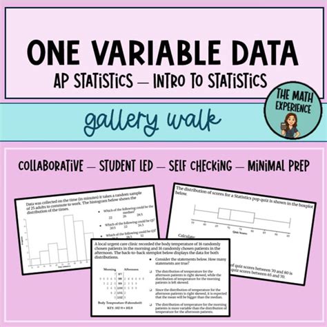 Ap Statistics Analyzing One Variable Data Gallery Walk Activity Tpt