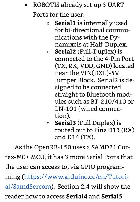 OpenRB 150 Serial Port Help Community ROBOTIS