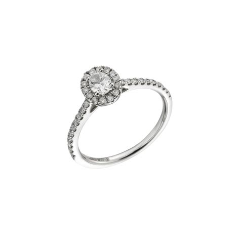 Platinum Oval Cut Diamond Halo Ring 060ct