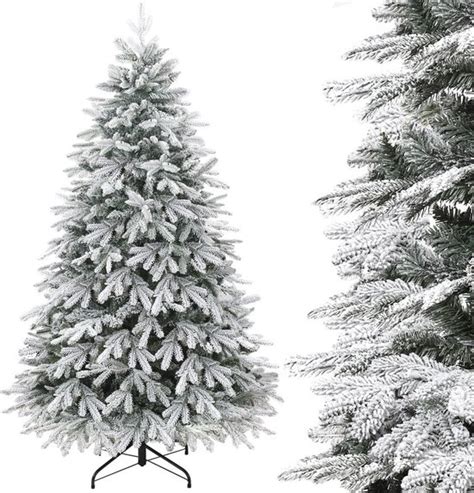 EdelSpar Kunstkerstboom Met Sneeuw En Warmwitte Verlichting 210cm