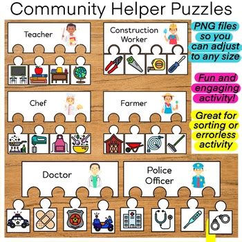 Community Helpers Special Education Activities Coloring Folders Bundle