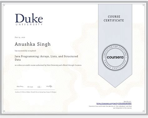Anushka Singh On Linkedin Javaprogramming Coursera
