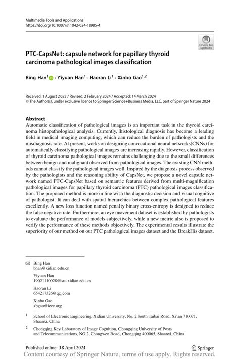 Ptc Capsnet Capsule Network For Papillary Thyroid Carcinoma