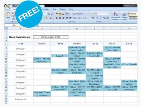 Excel Rota Template