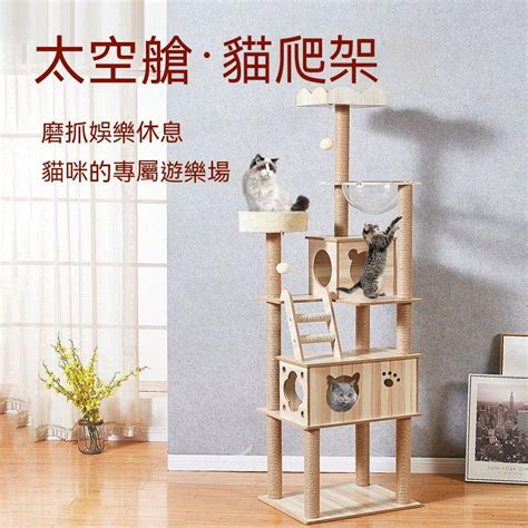 貓爬架 通天柱貓樹 貓窩一體 大型貓架子 多功能太空艙 多跳台 貓抓柱子 蝦皮購物