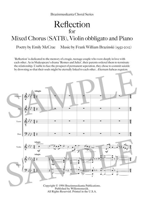 Frank William Brazinski Reflection — Willemsmusiik