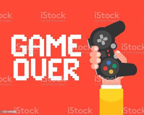Permainan Di Atas Poster Dengan Tangan Yang Memegang Joystick Ilustrasi
