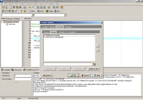 Mingw Dev C Sdl Multiple Definition Of Main Stack Overflow