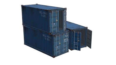 Shipping Containers 3d Model Low Poly Blender Market