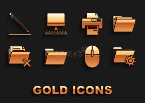 Set Document Folder Folder Settings With Gears Computer Mouse Delete