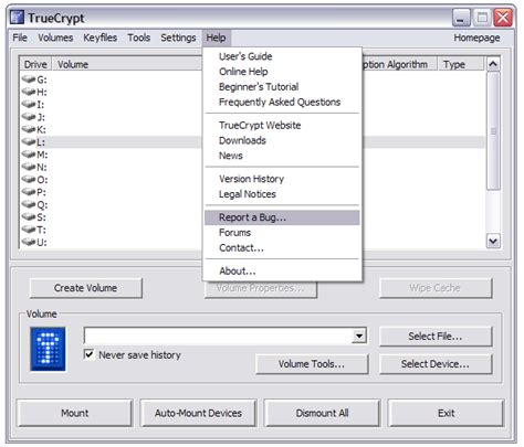 Screenshots Truecrypt