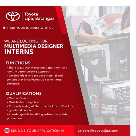 Toyota Lipa On Linkedin Calling All Aspiring Multimedia Designers