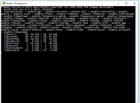 Ffmpeg Windows 10 Error · Issue 4024 · Sharexsharex · Github