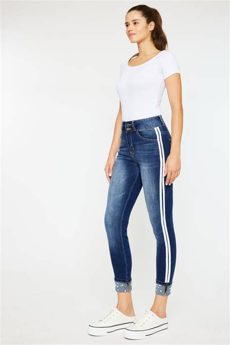 Monique Mid Rise Cropped Skinny Jeans Official Kancan Usa