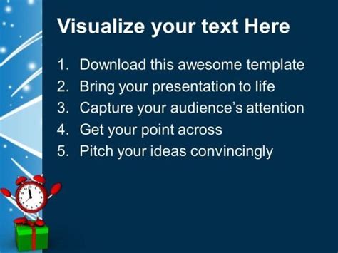 Alarm Clock On Gift Box Festival PowerPoint Templates Ppt Backgrounds For Slides