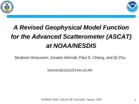 Ppt Tu4l10 A Revised Geophysical Model Function For The Advanced