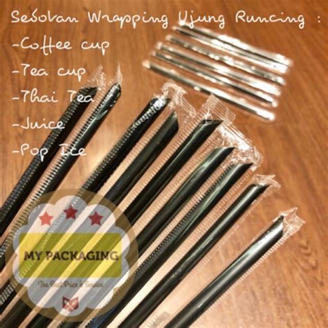 Jual Sedotan Steril Bungkus Plastik Lurus Runcing 6mm 20cm Isi 300pcs HITAM BLACK STRAW Kopi