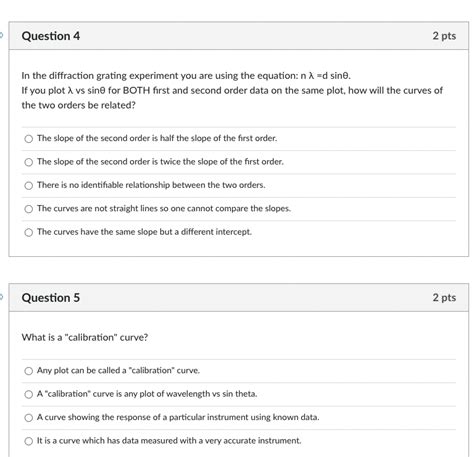 Solved Question 4 2 Pts In The Diffraction Grating