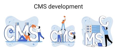 Premium Vector Concept Of Digital Content Management System Cms Development Software Metaphor