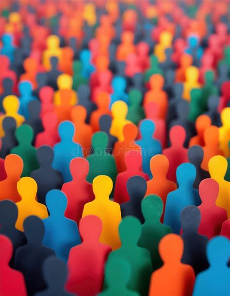 Colorful Crowd Of Paper People Forms Festive Public Gathering Diverse Community Enjoys Day