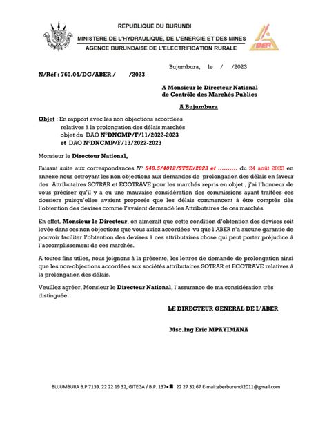 Prolongation Delais