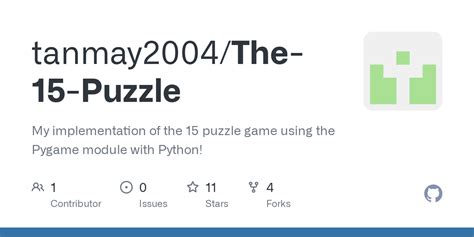Github Tanmay2004the 15 Puzzle My Implementation Of The 15 Puzzle