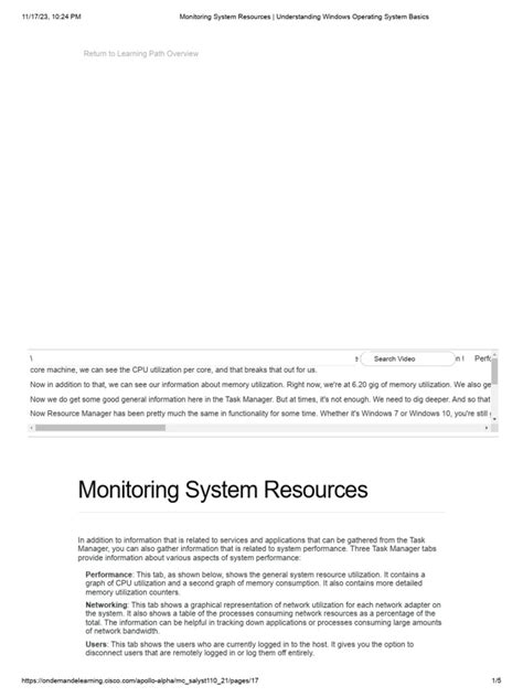 118 Monitoring System Resources Understanding Windows Operating