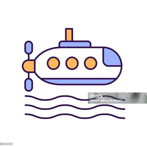 Undersea Outline With Colors Fill Vector Icon That Can Easily Edit Or Modify Stock Illustration