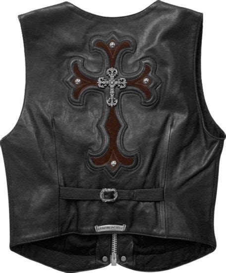 Chrome Hearts Black Leather Filigree Cross Side Laced Vest Inc Style