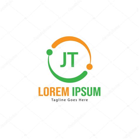 Plantilla de logotipo JT inicial con marco moderno Ilustración minimalista del vector del