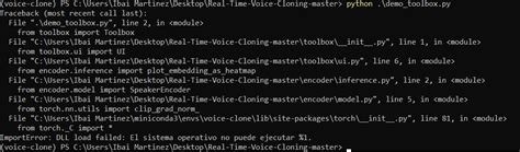 errors trying to execute demo toolbox py · issue 803 · corentinj real