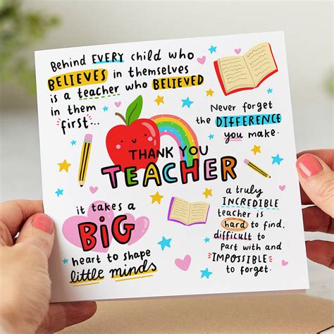 Thank You Teacher Card Playful And Inspiring Quotes Card And Arrow T Co