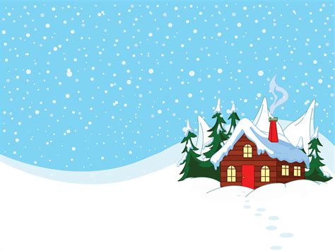 Winter Scene Powerpoint Templates Buildings And Landmarks Backgrounds