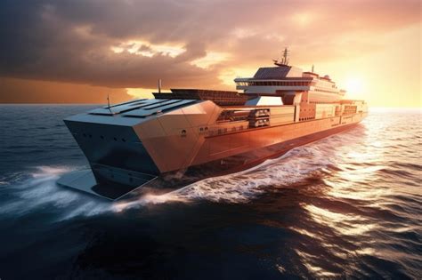 Premium Ai Image Futuristic Cargo Ship Of The Future