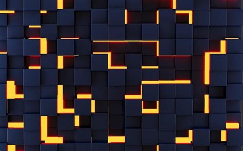 Premium Photo Abstract Cubes And Glowing Neon D Rendering