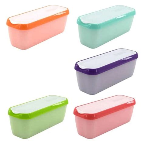 Ice Cream Storage Tub Rectangular Reusable Ice Cream Box Container Mold With Lid Refrigerator