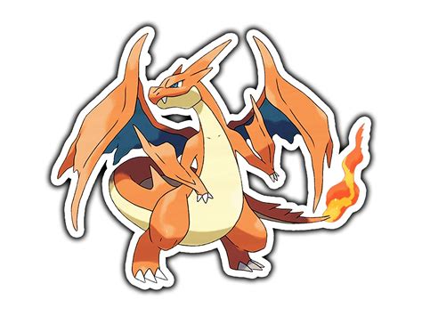 Mega Charizard Y Cute Anime Sticker Waterproof Vinyl Decal For Laptop Water Bottle Car