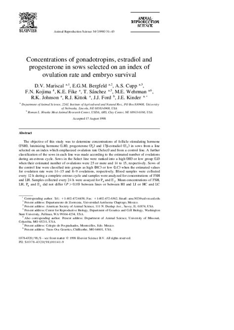 Pdf Concentrations Of Gonadotropins Estradiol And Progesterone In